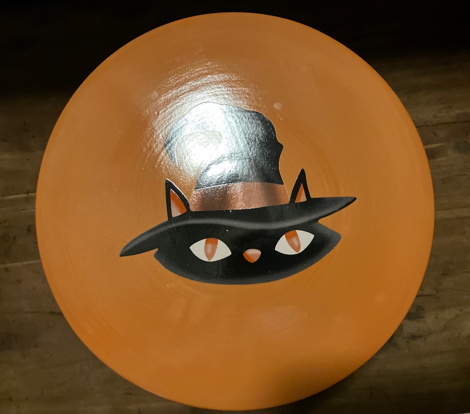 Place & Time Ceramic Halloween Black Cat Cake Stand/Dessert Display | eBay