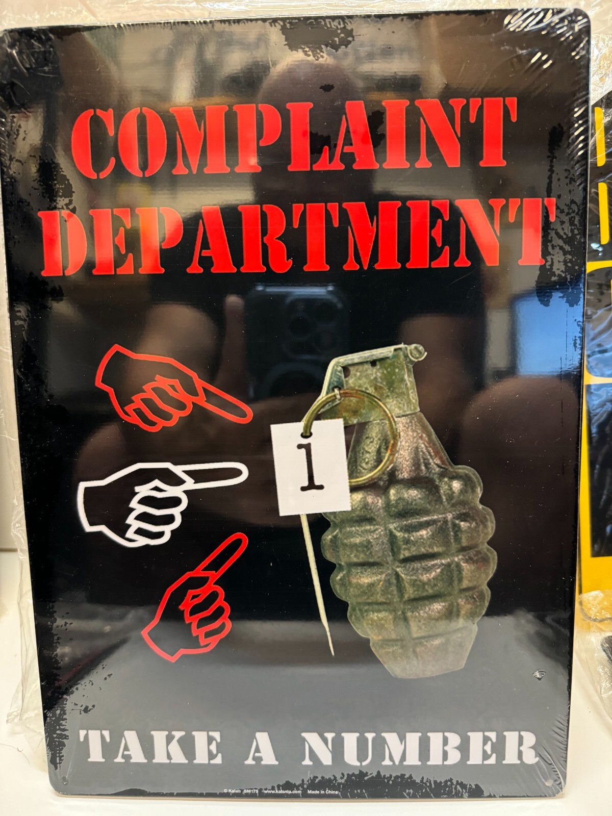 Complaint Department Take A Number Hand Grenade Metal Sign | eBay