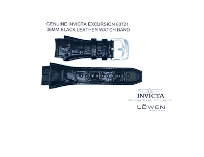 Authentic Invicta Excursion 80721 Black Leather 36mm Watch Band | eBay