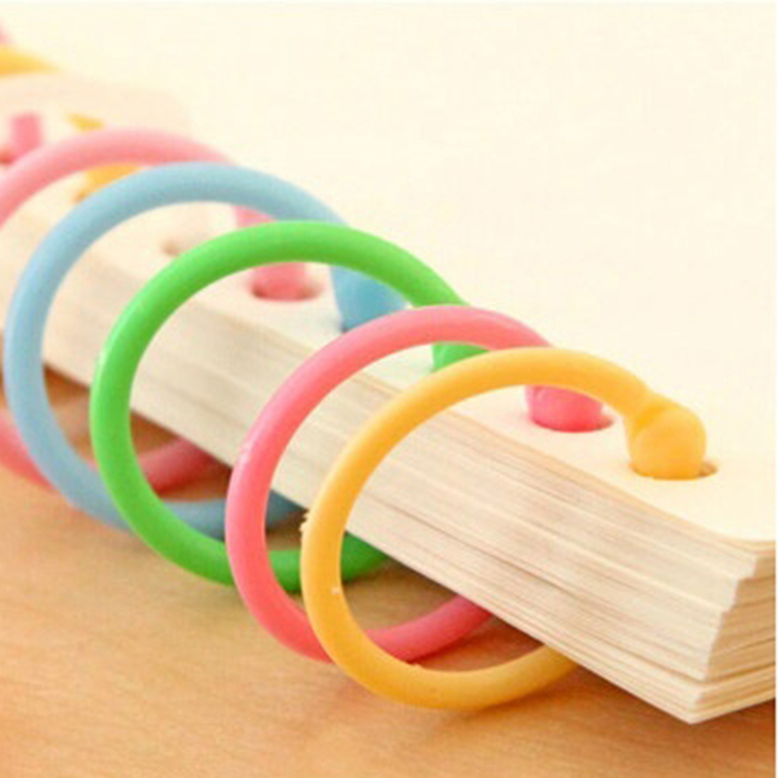 30pcs Binding Ring Candy Color Coil Binder Hoop Plastic Binding Ring 3 ...