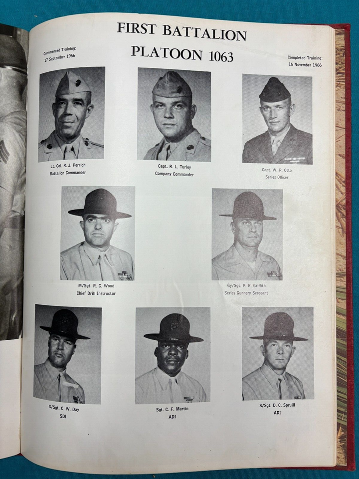 1966 Marine Corps Recruit Depot Year Book Parris Island Platoon 1063 ...