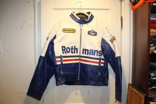 Vintage Rothmans Racing Leather Motorcycle Jacket XXL | eBay