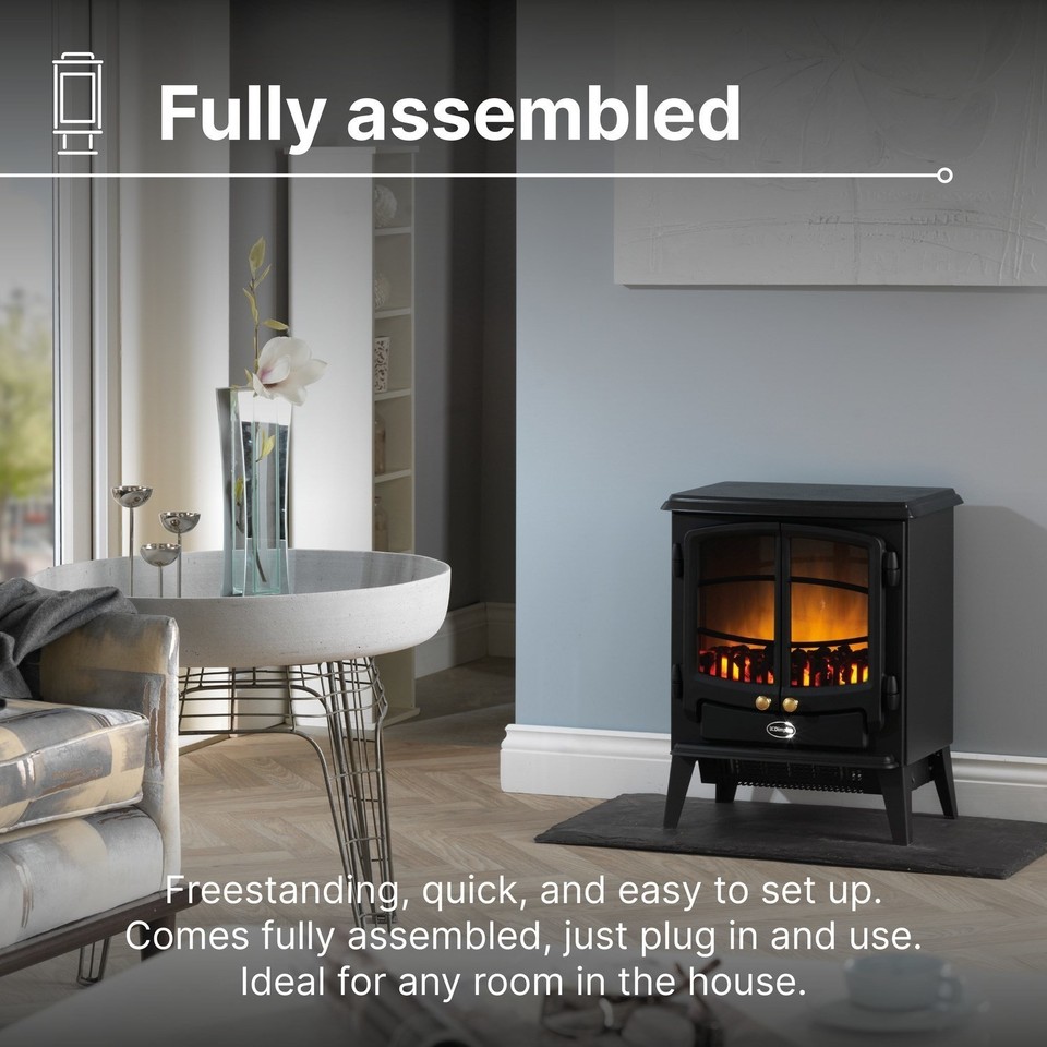 Dimplex Tango Freestanding Electric Stove Fire 2kW Black TNG20E Open ...