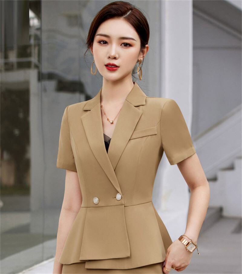 Women Summer Short Sleeve Blazer Jacket Office Business Formal Elegant ...