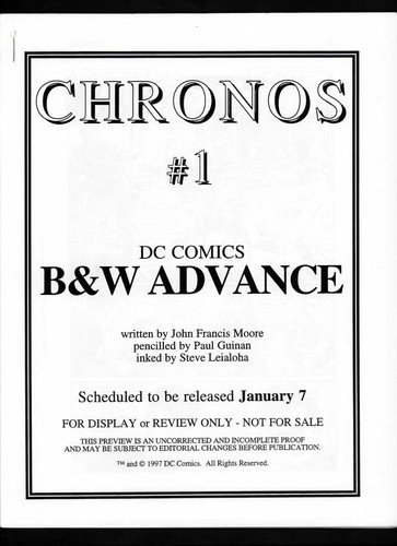 CHRONOS #1 - DC COMICS B&W PREVIEW 1997 | eBay