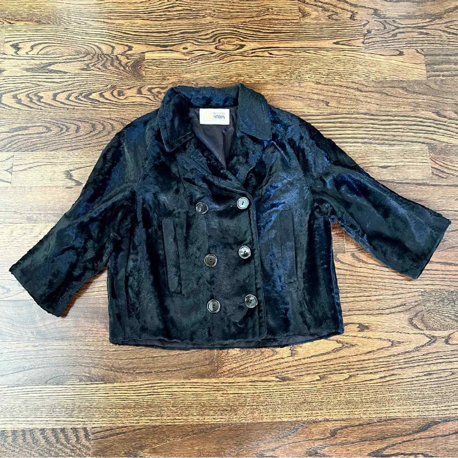 Vintage Franklin Simon New York Black Velvet coat sm… - Gem