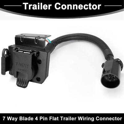 7 Way Round 4 Pin Flat Trailer Connector Multi Tow Vehicle Side Factory ...