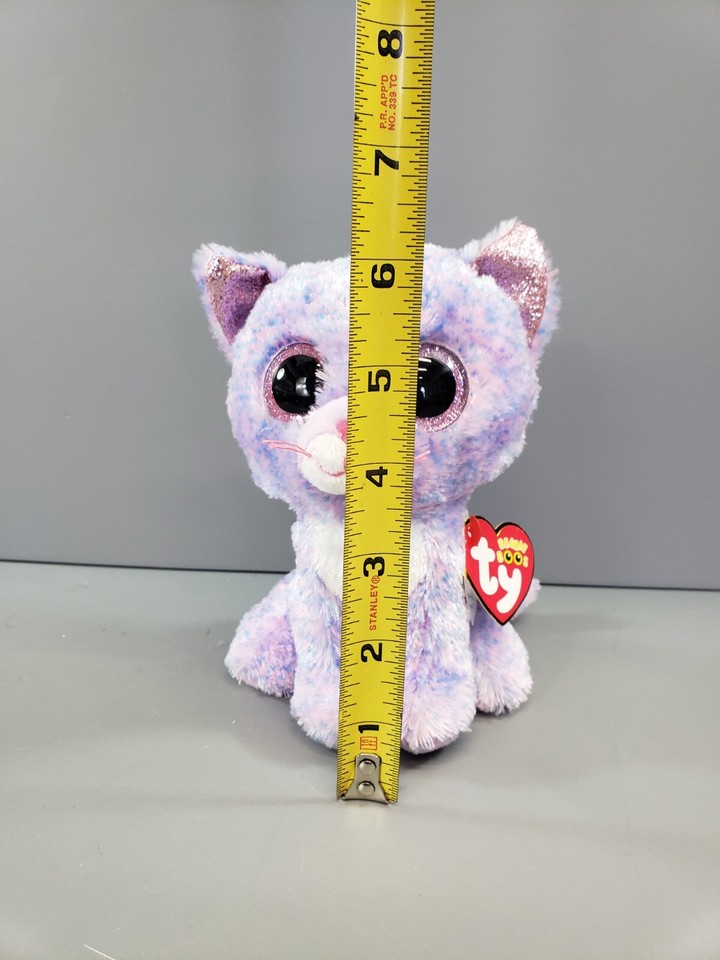 Ty Beanie Boos Cassidy Cat Purple Plush Toys Kitty Cat SHELL 100% TY ...