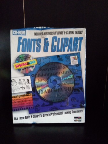 New Sealed Fonts And Clipart PC CD Rom By Laser Magic Box Damage ...
