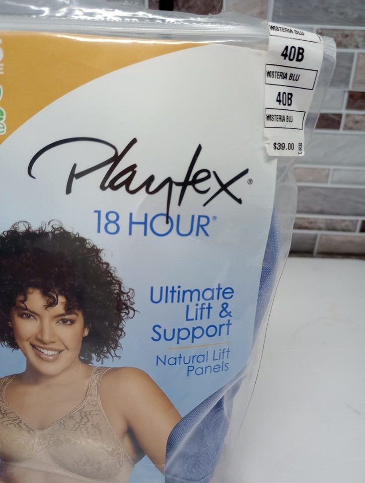 Playtex 40B Womens 18-Hour Ultimate Lift Support Wireless Bra 4745 Open ...