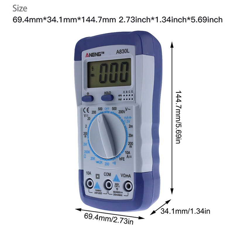 LCD Digital Multimeter AC DC Voltage Diode Freguency Multitester ...