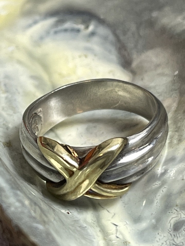 Jeffrey Levin “X” Ring 925 18k Gold | eBay