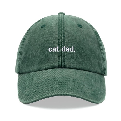 cat dad Baseball Cap Vintage Washed Unisex dad Hat cat Man Fathers Day ...