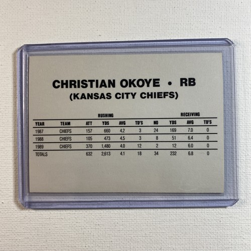 Christian Okoye Kansas City Chiefs Nigerian Nightmare Glossy RARE ...