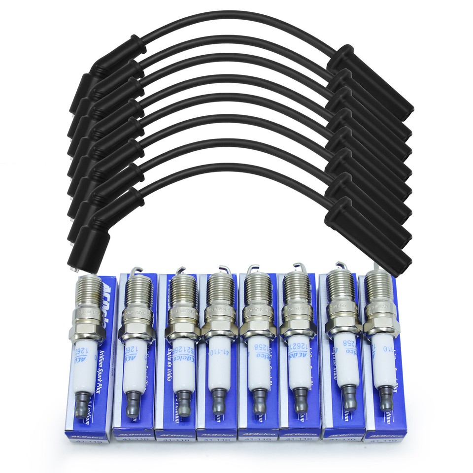 8PCS Round Ignition Coil Pack UF262 with Spark Plug and Wire For Chevy ...