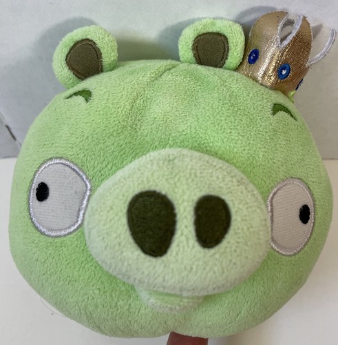 Angry Birds King Pig Green Piggie 5" Plush Stuffed Animal NO SOUND 2010 ...