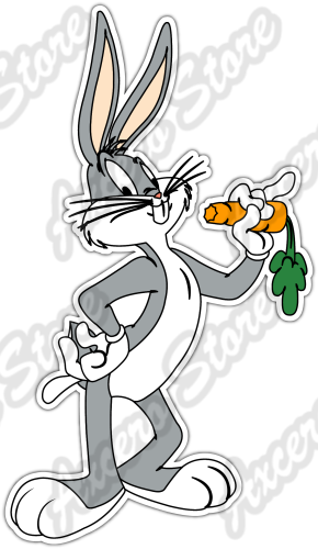 Bugs Bunny Rabbit Elmer Funny Cartoon Car Bumper Vinyl Sticker Decal 3. ...