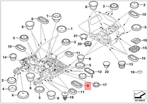 Genuine BMW F25 F26 JCW R50 Sealing Blind Plug D=18MM x10 pcs OEM ...