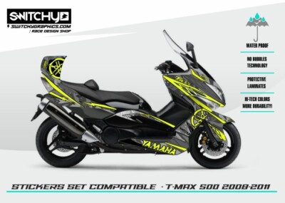 Sticker Graphics Kit 'Camo Yellow' Compatible With Yamaha Tmax 500 2008 ...