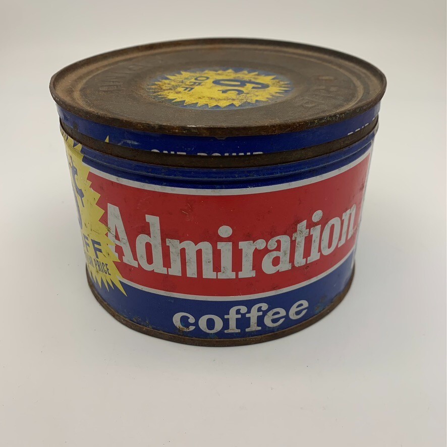 Admiration 6 Cents off Coffee Tin, 1 lb. empty; Duncan Coffee Co ...