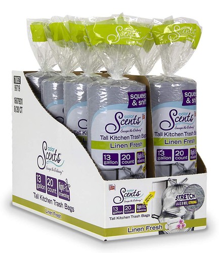 Color Scents - Tall Kitchen Trash Bags, Drawstring - 13 Gallon Trash ...