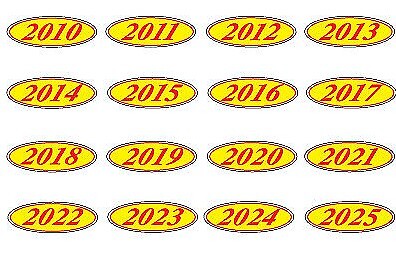 CAR DEALER OVAL MODEL YEAR STICKER 2010-2025 1PK LARGE WINDSHIELD ...