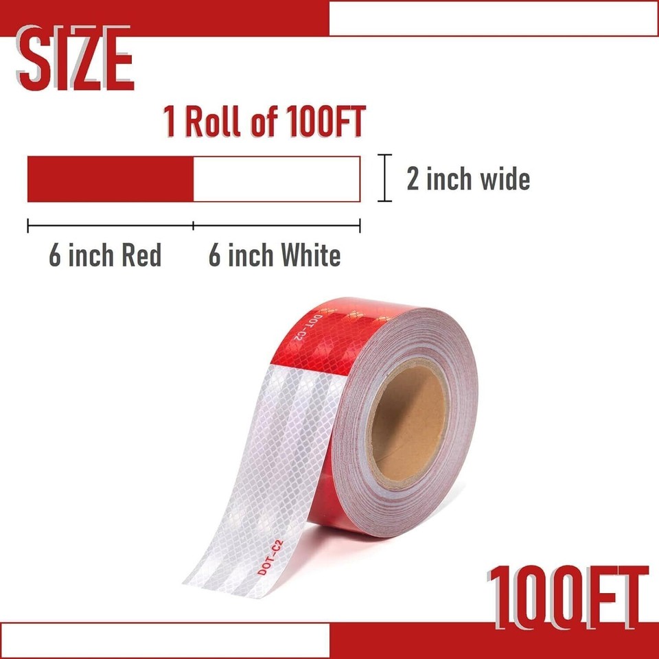 Car Bumper Reflective Stickers Warning Strip Tape Secure Reflector Red ...