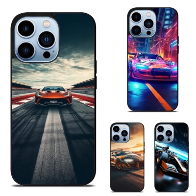 For Samsung A13 A14 A15 A32 A34 A54 Plastic Case race track super car ...