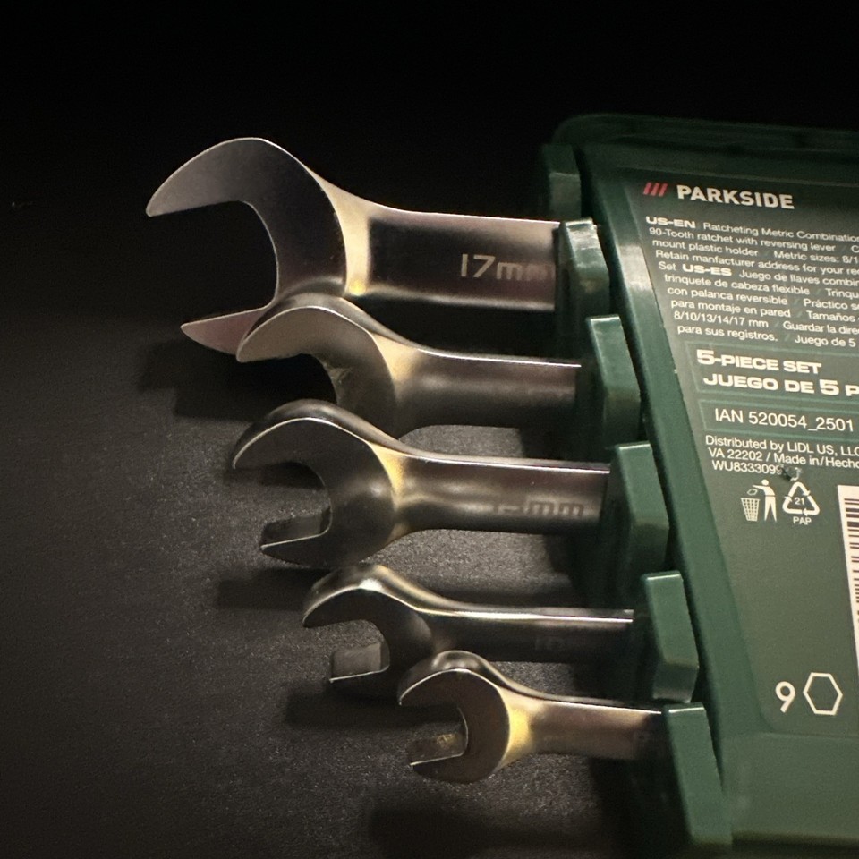Parkside 5-Piece Combination Spanner Set – Ratchet Spanners (8-10-13-14 ...
