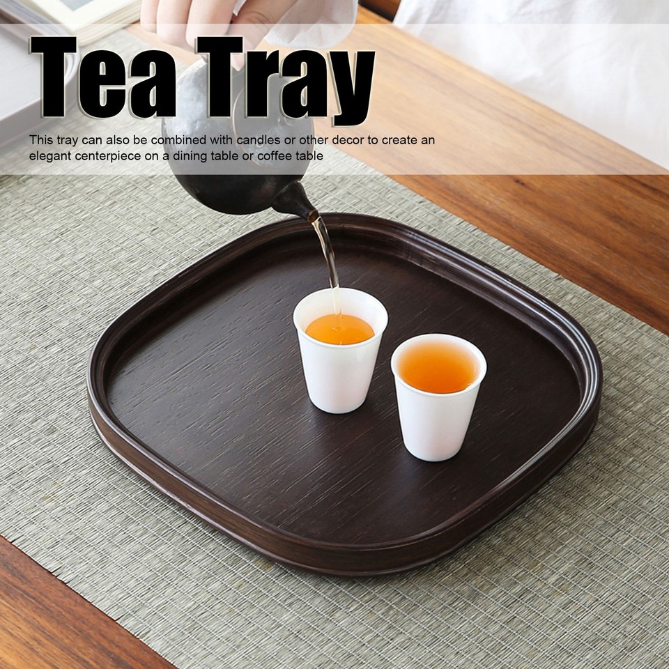 Serving Tray Tea Plate Gentle Feeling Versatile Elegant Walnut Wood ...