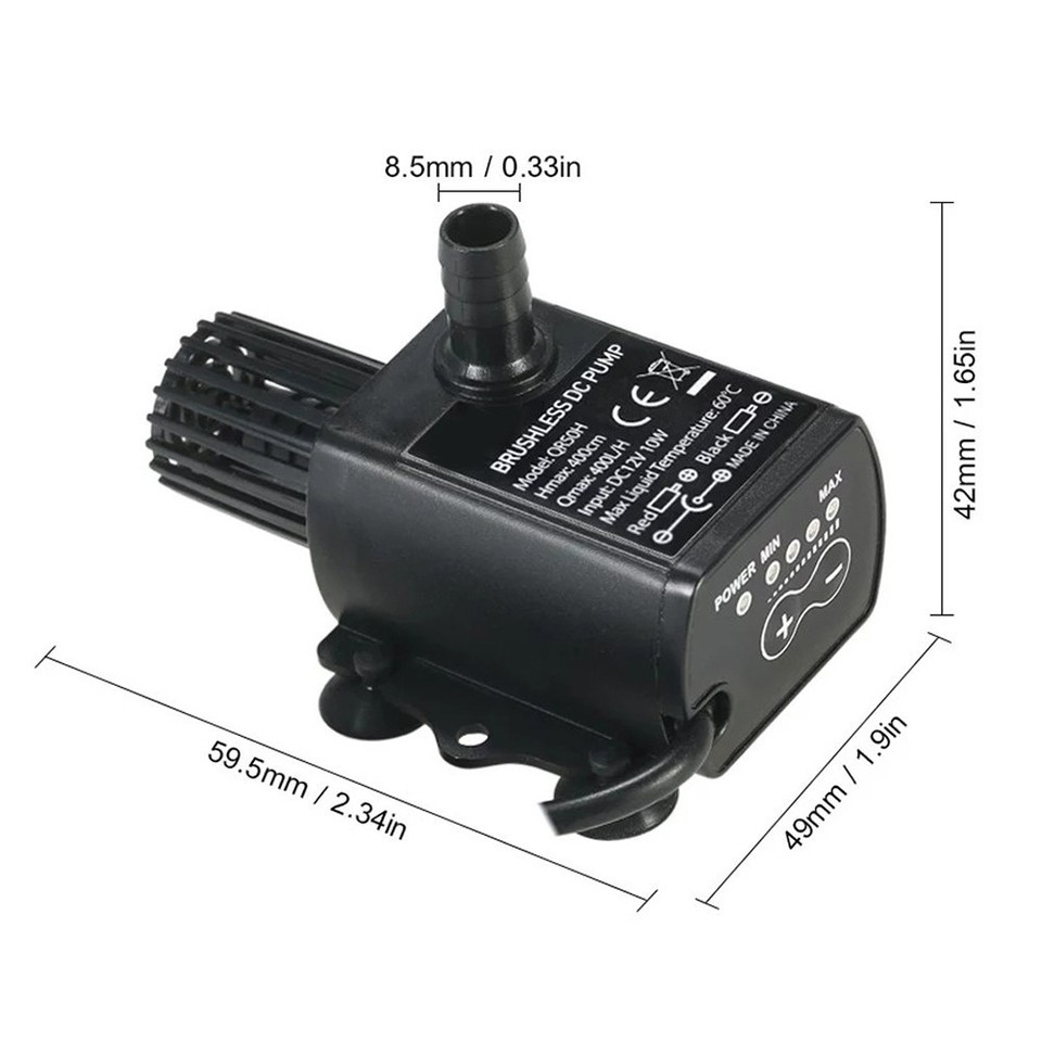 Brushless Submersible Pump 400L/H Water Pump Amphibious Use Compact ...