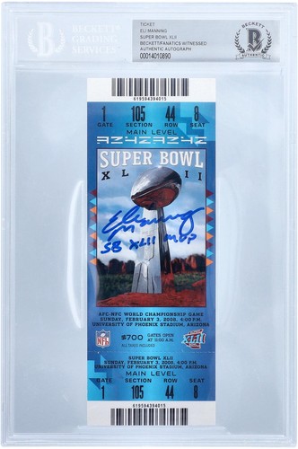 Eli Manning New York Giants Autographed Blue Super Bowl XLII BAS ...