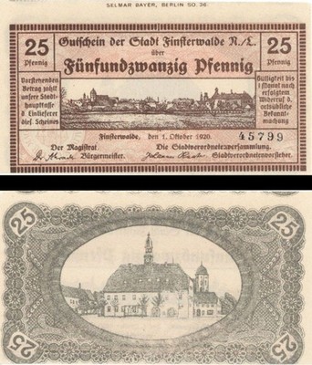 German Notgeld - 25 Pfennig - Foreign Paper Money Error - Paper Money ...