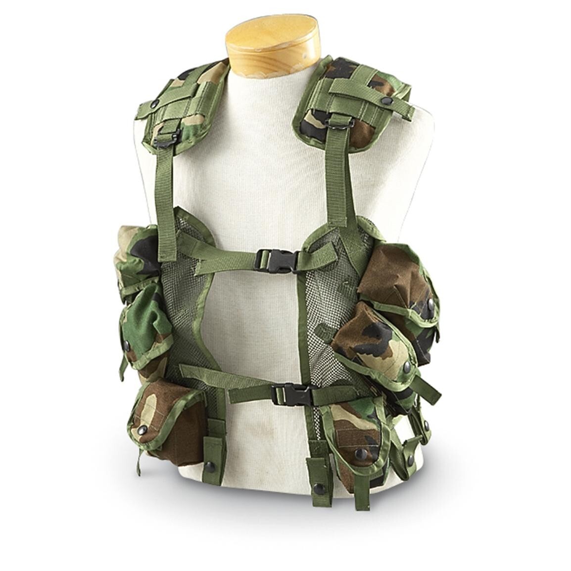 USGI Vest, Tactical Load Bearing (Enhanced) Woodland Camo Vest with ...