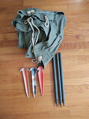 Vintage - USMC Shelter Half Tent / 3 stakes / 3 Poles / 1998 | eBay