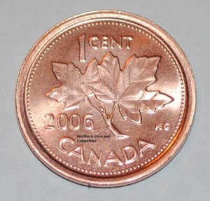2006 No Mint Mark 1 Cent Canada Zinc Nice Uncirculated Canadian Penny ...