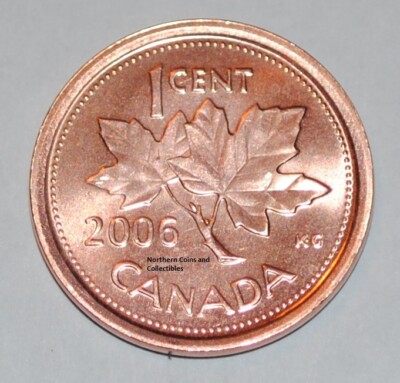 2006 No Mint Mark 1 Cent Canada Zinc Nice Uncirculated Canadian Penny ...