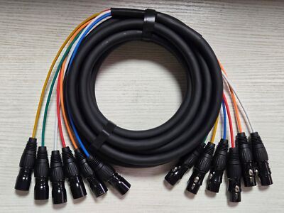 M/F 6 Channel Snake Cable Pairs Male to Female 3 Pin XLR Balanced Audio ...