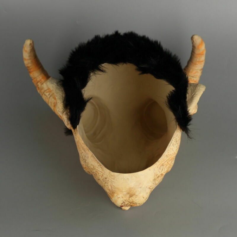 Scary mask Cosplay Demon Devil Lucifer Horn Latex Masks Halloween ...