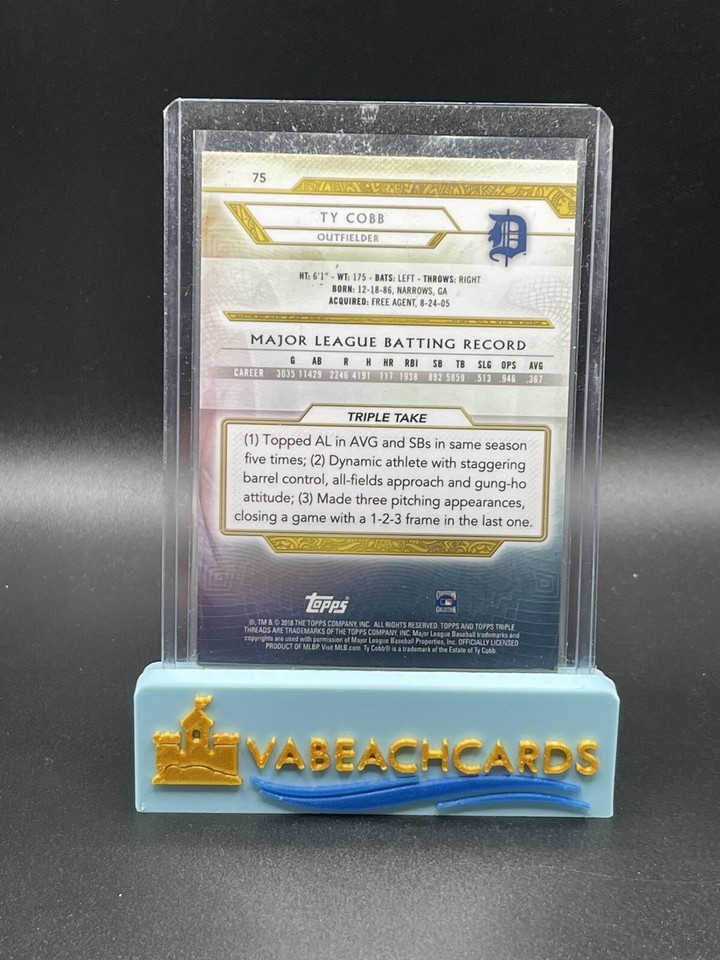 Ty Cobb #214/299 2018 TopTy Cobb #214/299ps Triple Threads Tigers ...