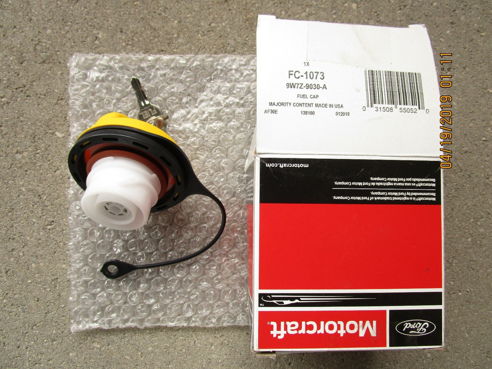 09-11 FORD CROWN VICTORIA FUEL GAS TANK FILLER CAP WITH TETHER KEY LOCK ...