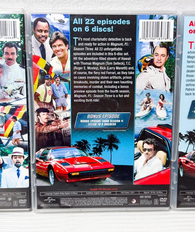 Magnum PI Complete Seasons 1-4 Seasons 1 2 3 & 4 DVD Set - Tom Selleck ...