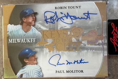 Robin Yount Paul Molitor 2025 LEAF SPECTACULAR Auto 1/1 Autograph Gold ...