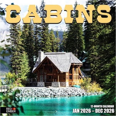 Cabins 2026 Wall Calendar 12 Month | 12" X 24" Open | Thick & Sturdy ...