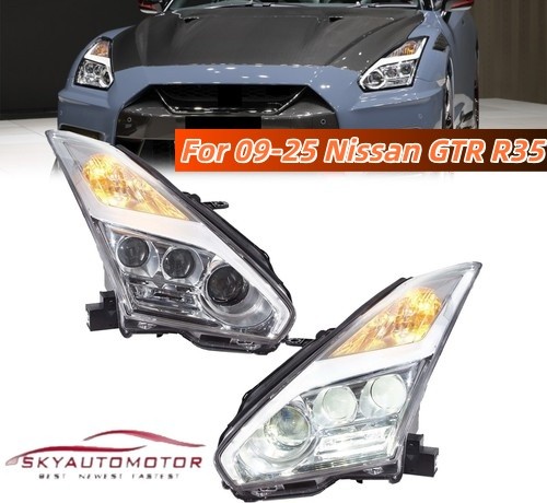 For 2009-25 Nissan GTR R35 LED DRL Headlights Upgrade 09-16 to 17 ...