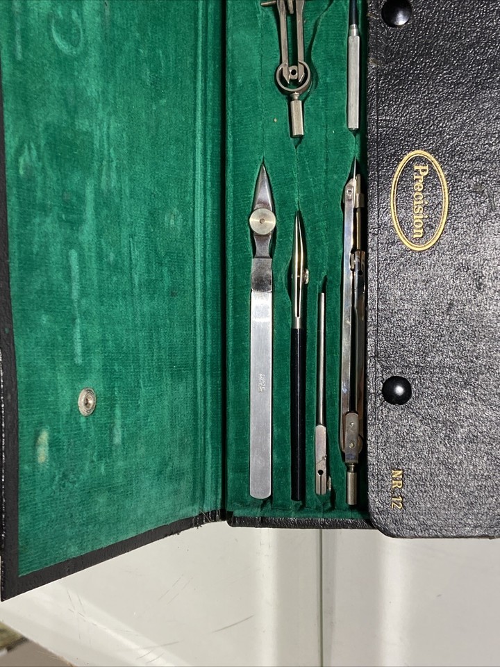 Vintage German Drafting Set 19- Tools Precision Engineering Drawing Kit ...
