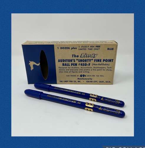 Vtg 1960s Lindy #450-F Auditors Shorty Fine Point Ball Pen Limited ...