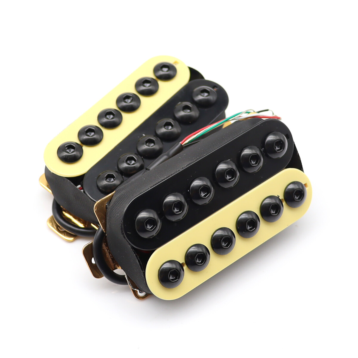 Set of Zebra High Output Guitar Humbucker Pickup Invader Style Bridge ...