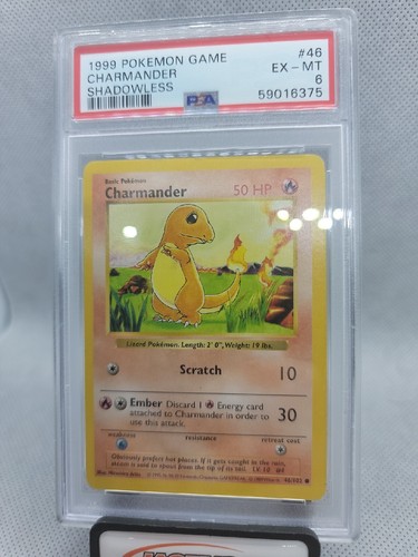 1999 POKEMON CHARMANDER SHADOWLESS Base Set #46/102 PSA 6 | eBay