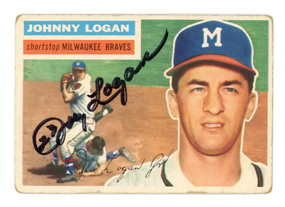 Johnny Logan Signed 1956 Topps #136 Milwaukee Braves Autograph | eBay